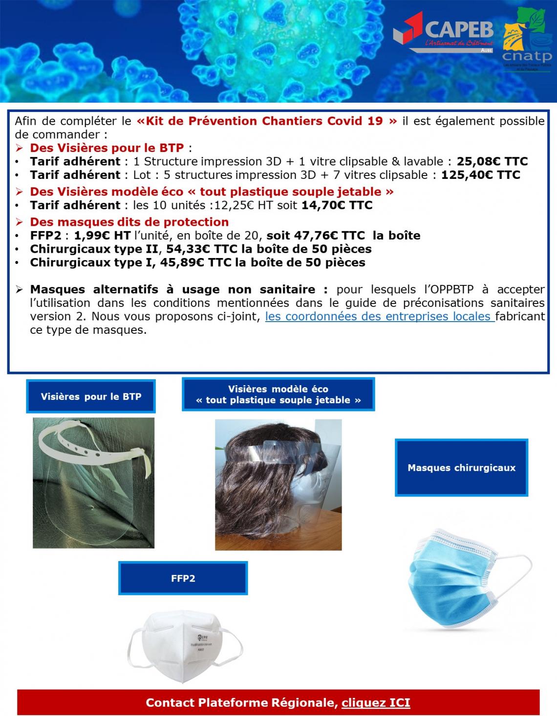 Covid 19 : Composez votre kit sanitaire ・ CAPEB