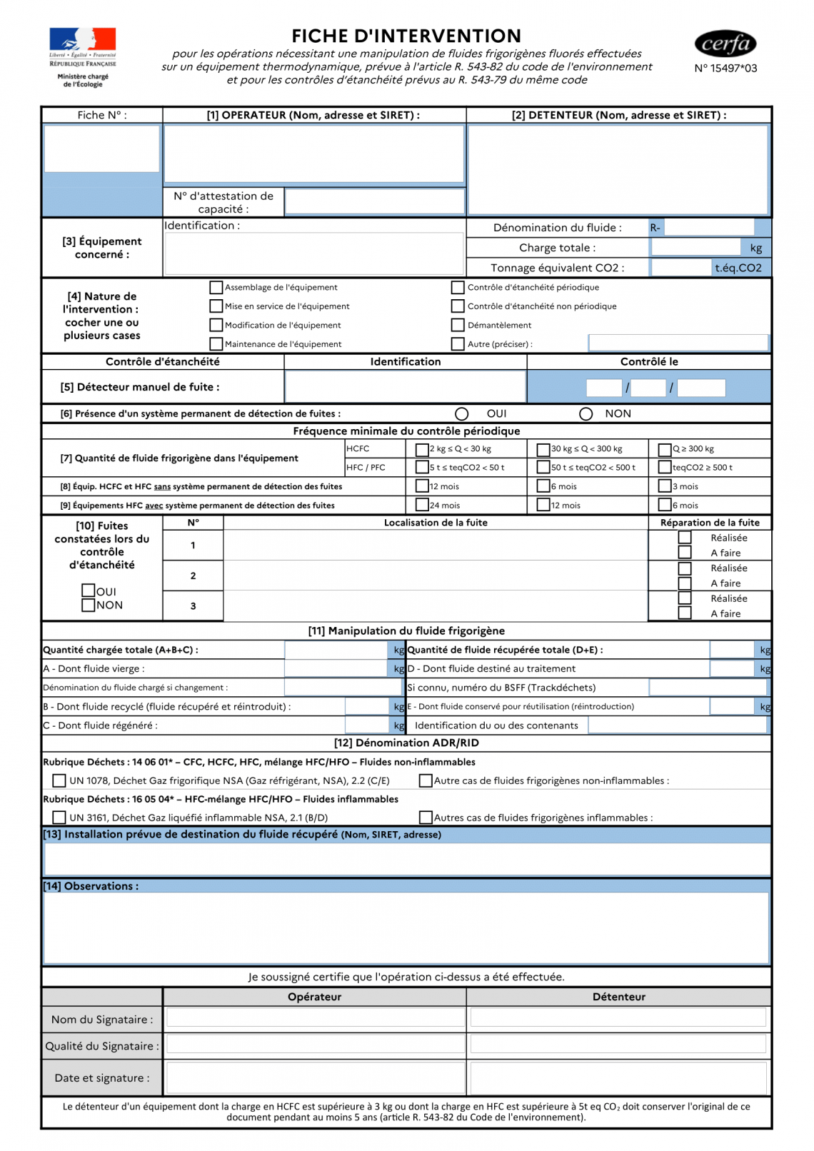 Fluides frigorigènes : Une nouvelle fiche d’intervention et ...