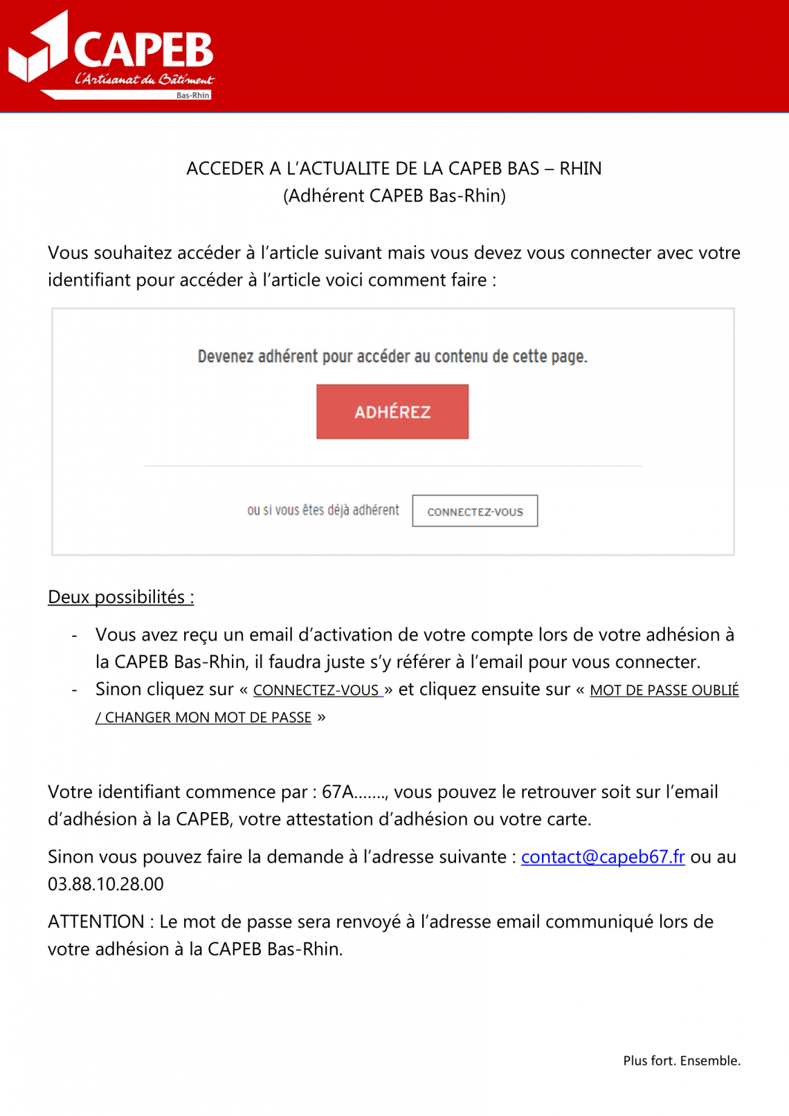 ACCEDER A L’ACTUALITE DE LA CAPEB BAS – RHIN ・ CAPEB