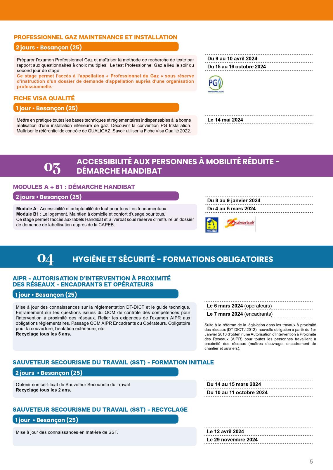 Les formations CAPEB25 pour 2024 ・ CAPEB