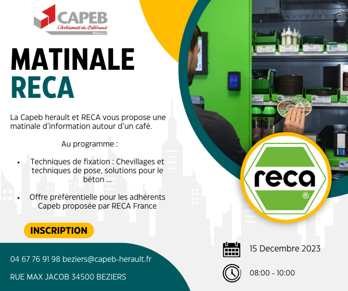 MATINALE RECA - RDV REPORTE EN 2024 ・ CAPEB