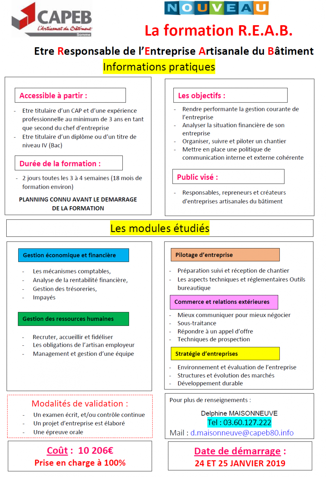 FORMATION REAB : Responsable de l’Entreprise Artisanale du Bâtiment ・ CAPEB
