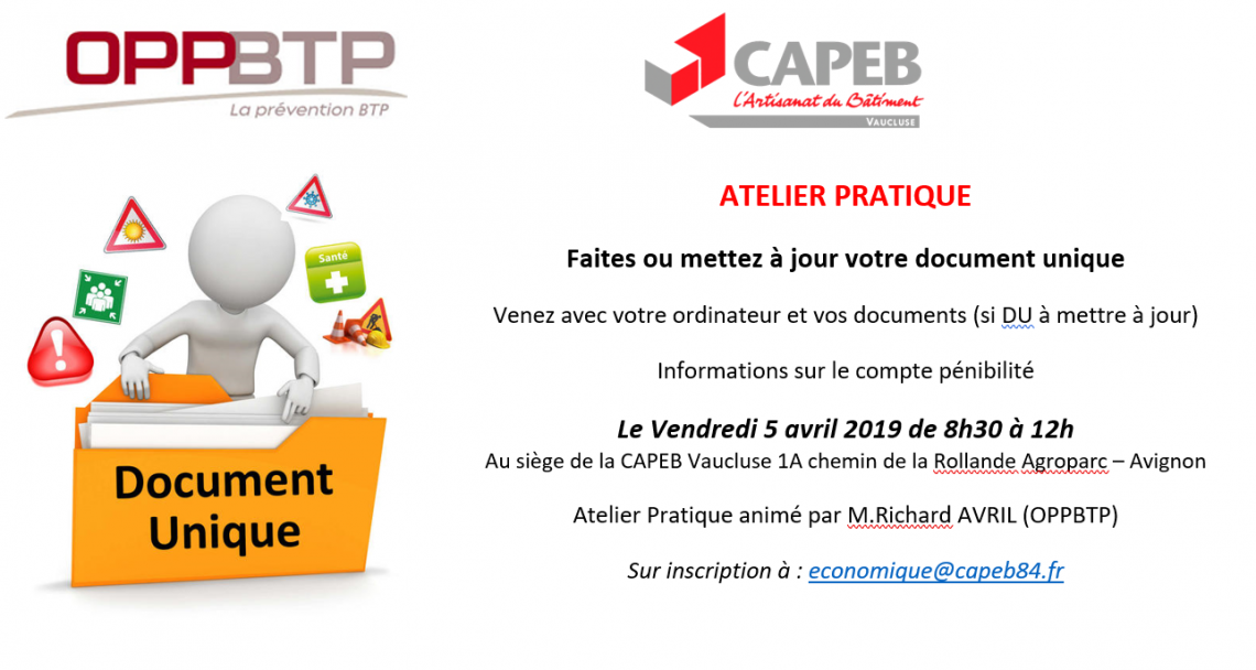 Atelier pratique Document Unique ・ CAPEB