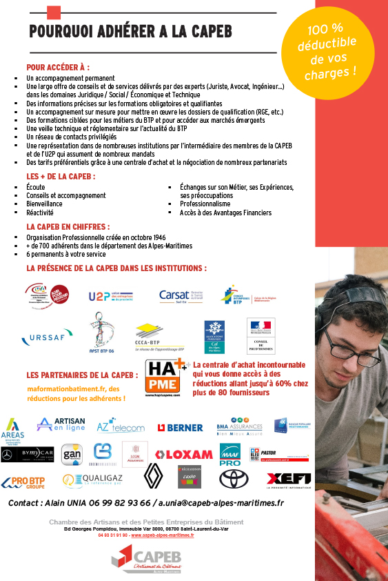 Pourquoi adhérer à la CAPEB ・ CAPEB