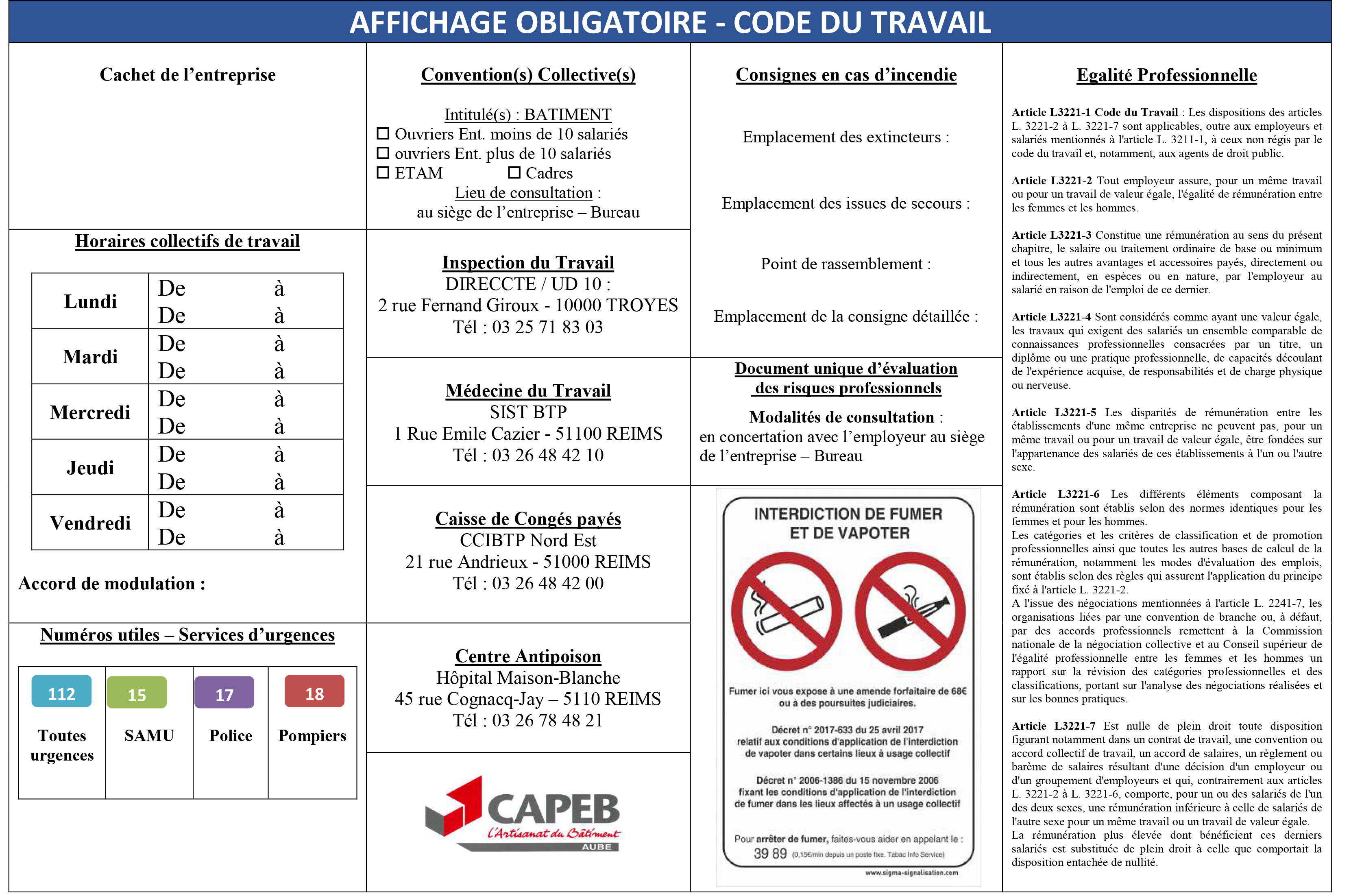 Affichage Obligatoire Chantier – Affichage Obligatoire En Entreprise ...