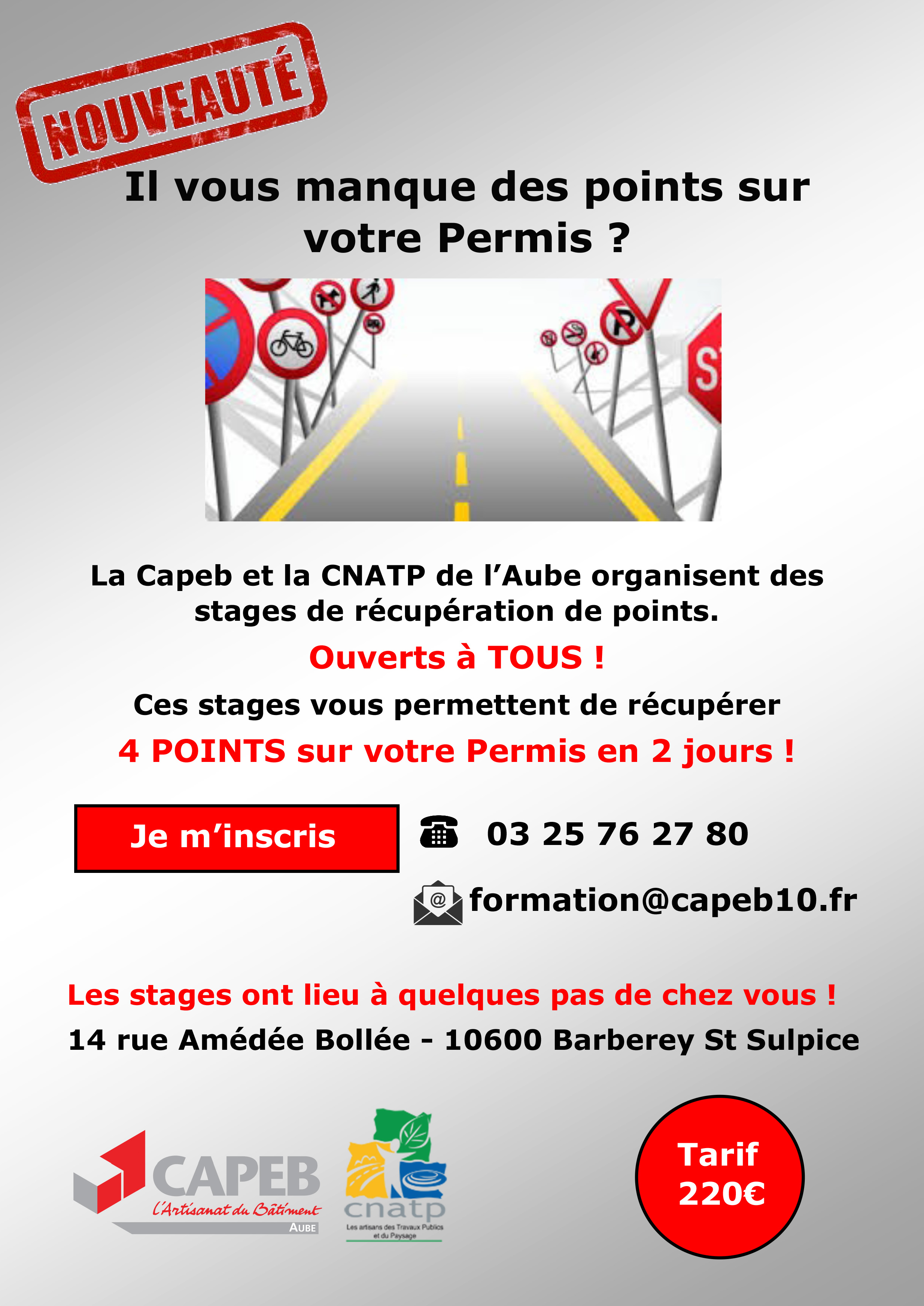 Stage de Récupération de Points ・ CAPEB