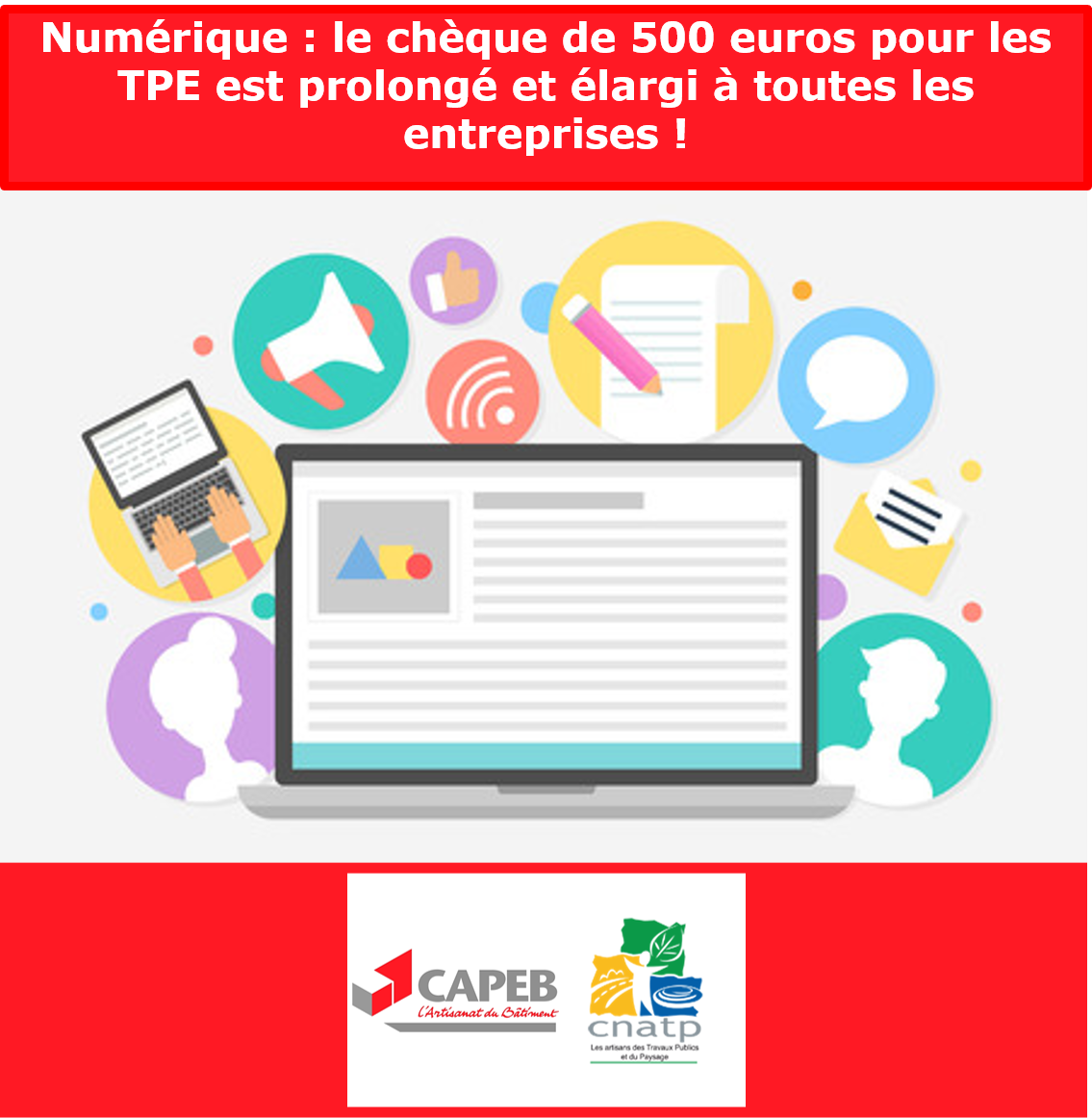Numérique : le chèque de 500 euros pour les TPE est prolongé et élargi ...