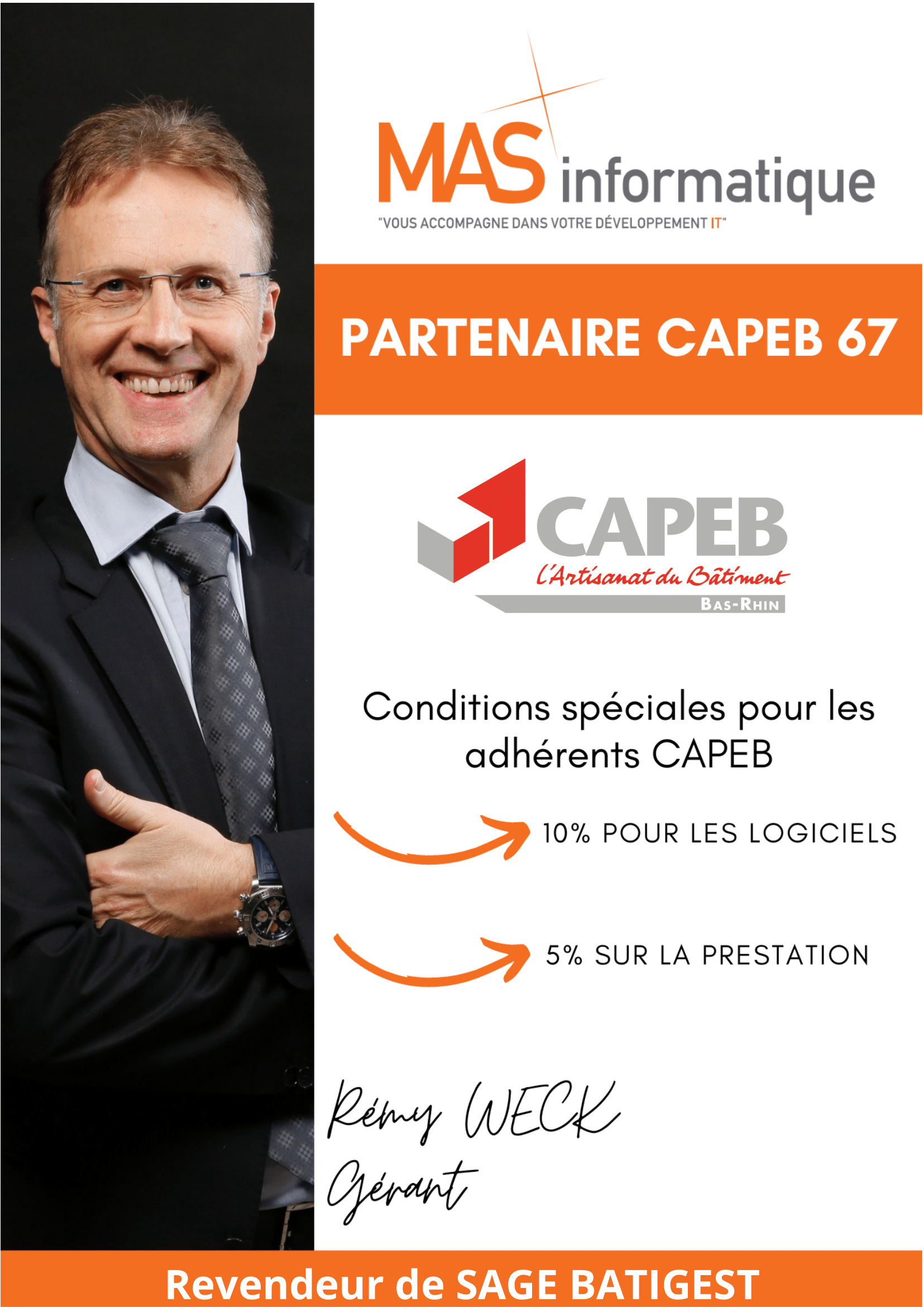 MAS INFORMATIQUE revendeur de SAGE BATIGEST + CODIAL BATIMENT ・ CAPEB