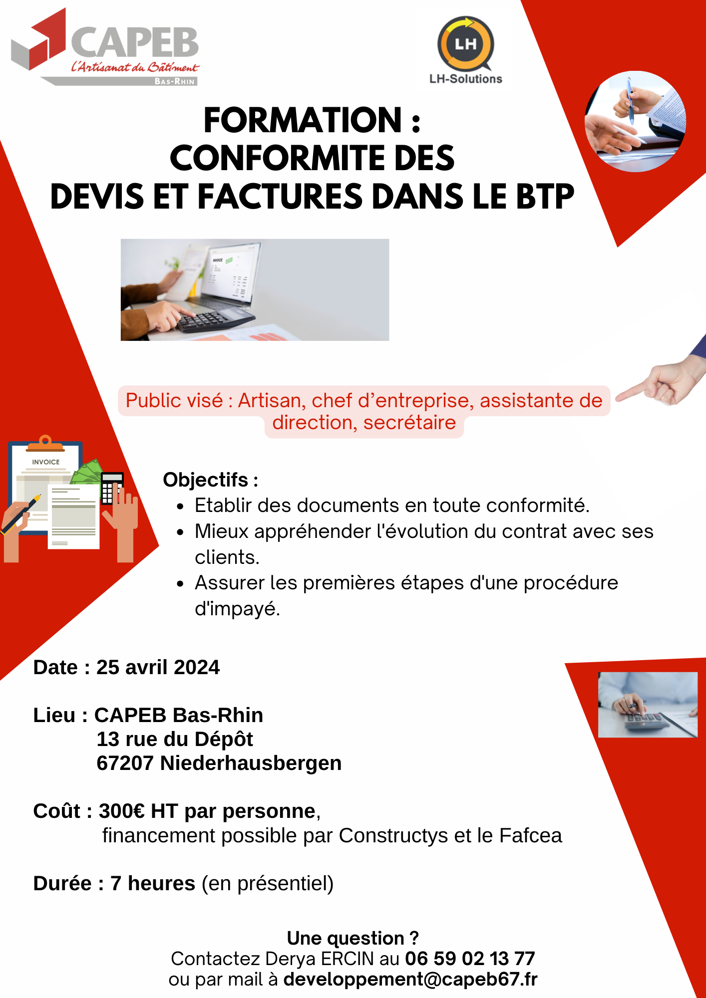 Prochaine Formation DEVIS ET FACTURES à la CAPEB Bas-Rhin ・ CAPEB