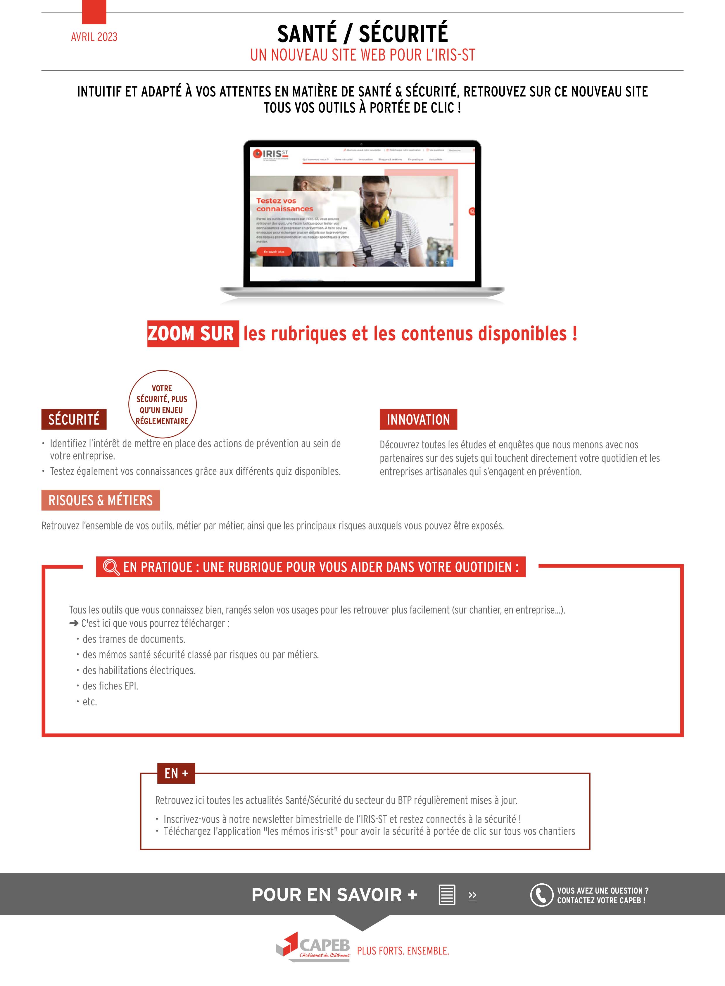 Découvrez le nouveau site de l’IRIS-ST dédié à la santé et la sécurité ...