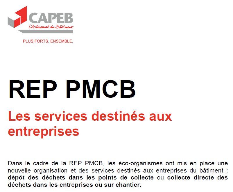 REP PMCB - Les services destinés aux entreprises ・ CAPEB