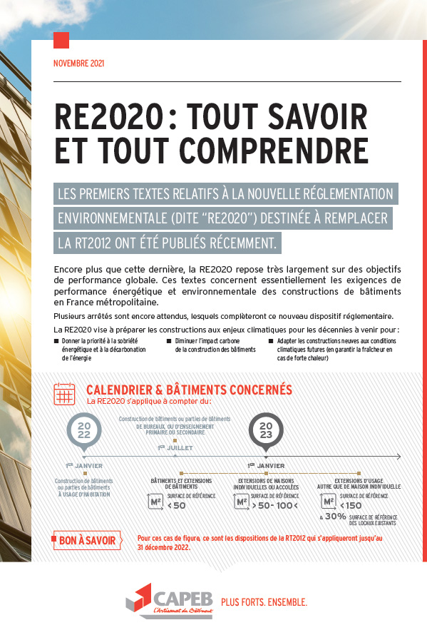 RE2020 : TOUT SAVOIR ET TOUT COMPRENDRE ・ CAPEB