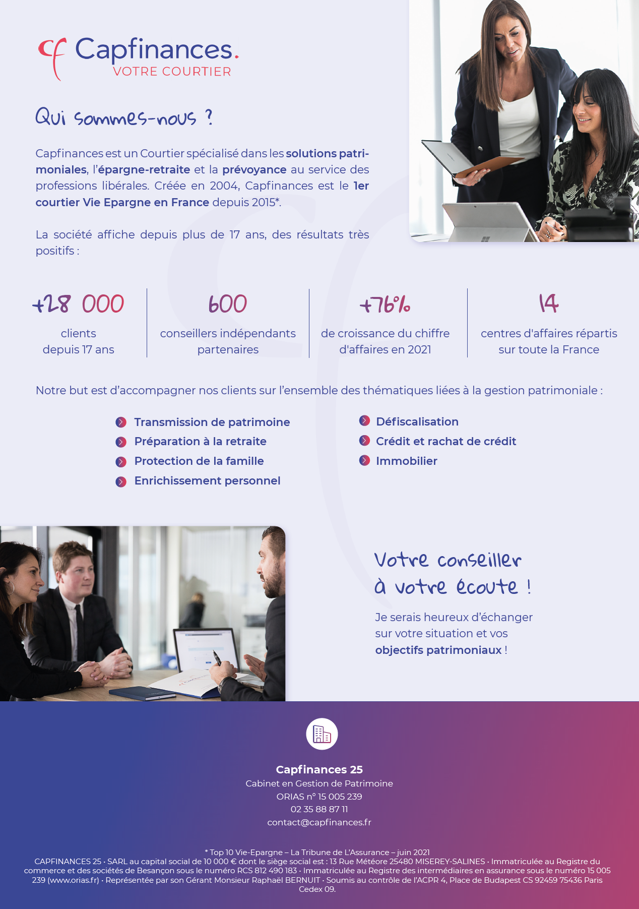 CAP FINANCES Nouveau partenaire CAPEB 21 ・ CAPEB