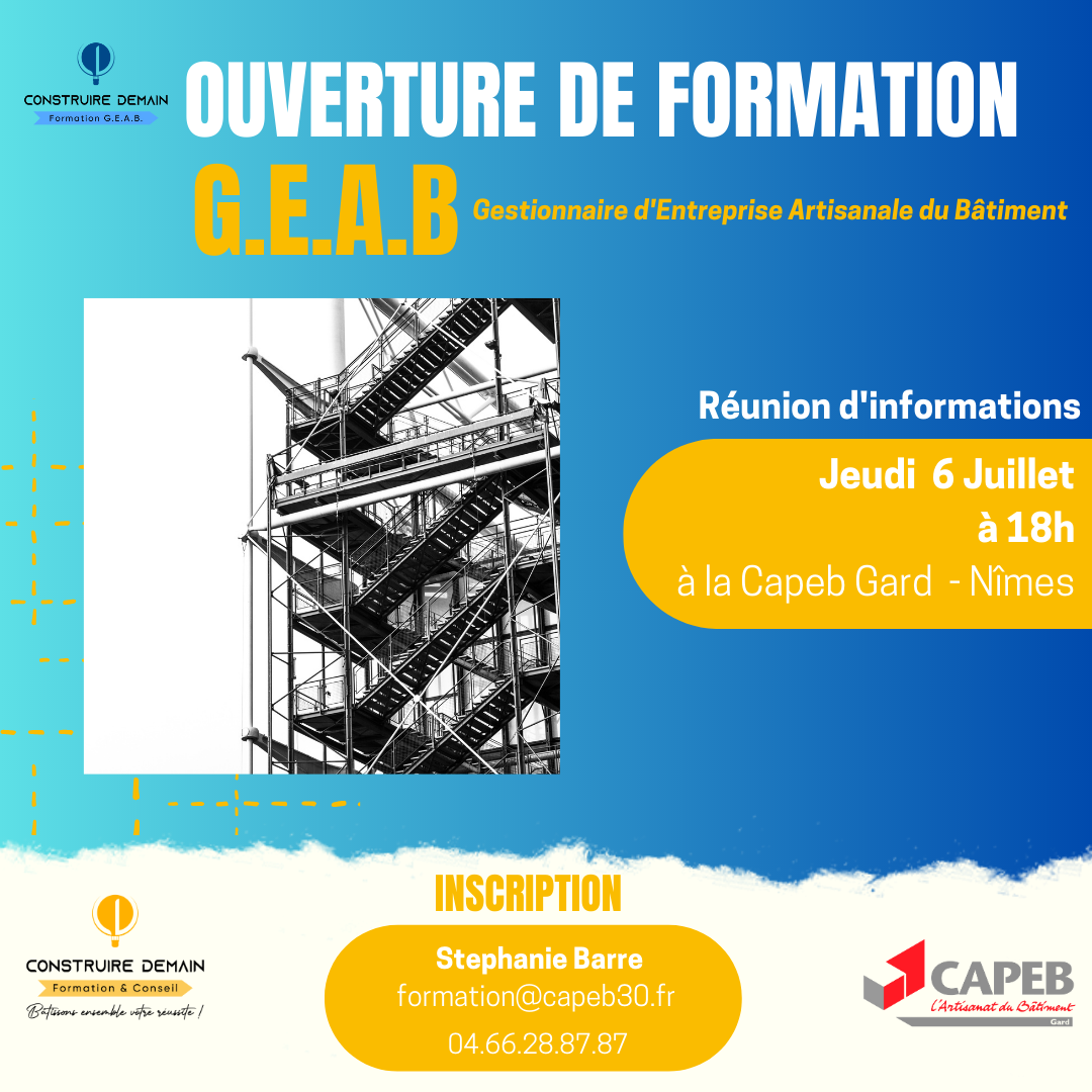 Tout savoir sur la formation GEAB ・ CAPEB