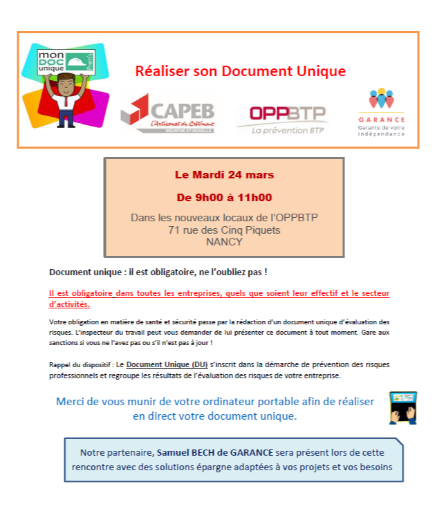 Réaliser son Document Unique ・ CAPEB