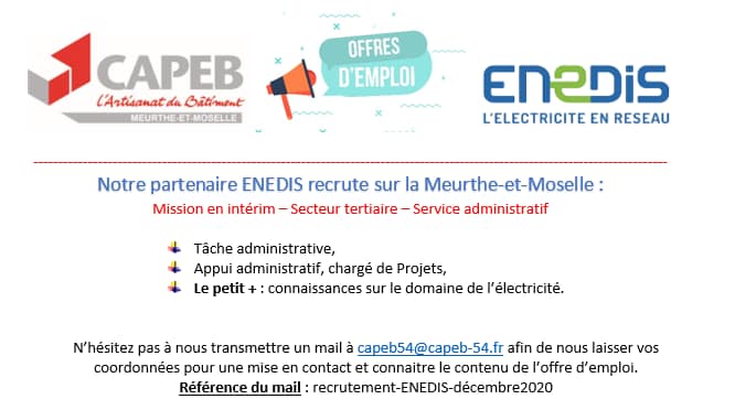 OFFRE D'EMPLOI ・ CAPEB