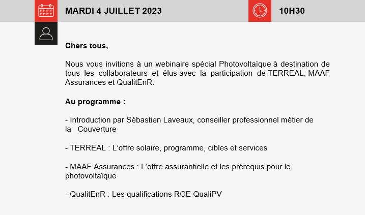 Webinaire spécial PHOTOVOLTAIQUE : ・ CAPEB
