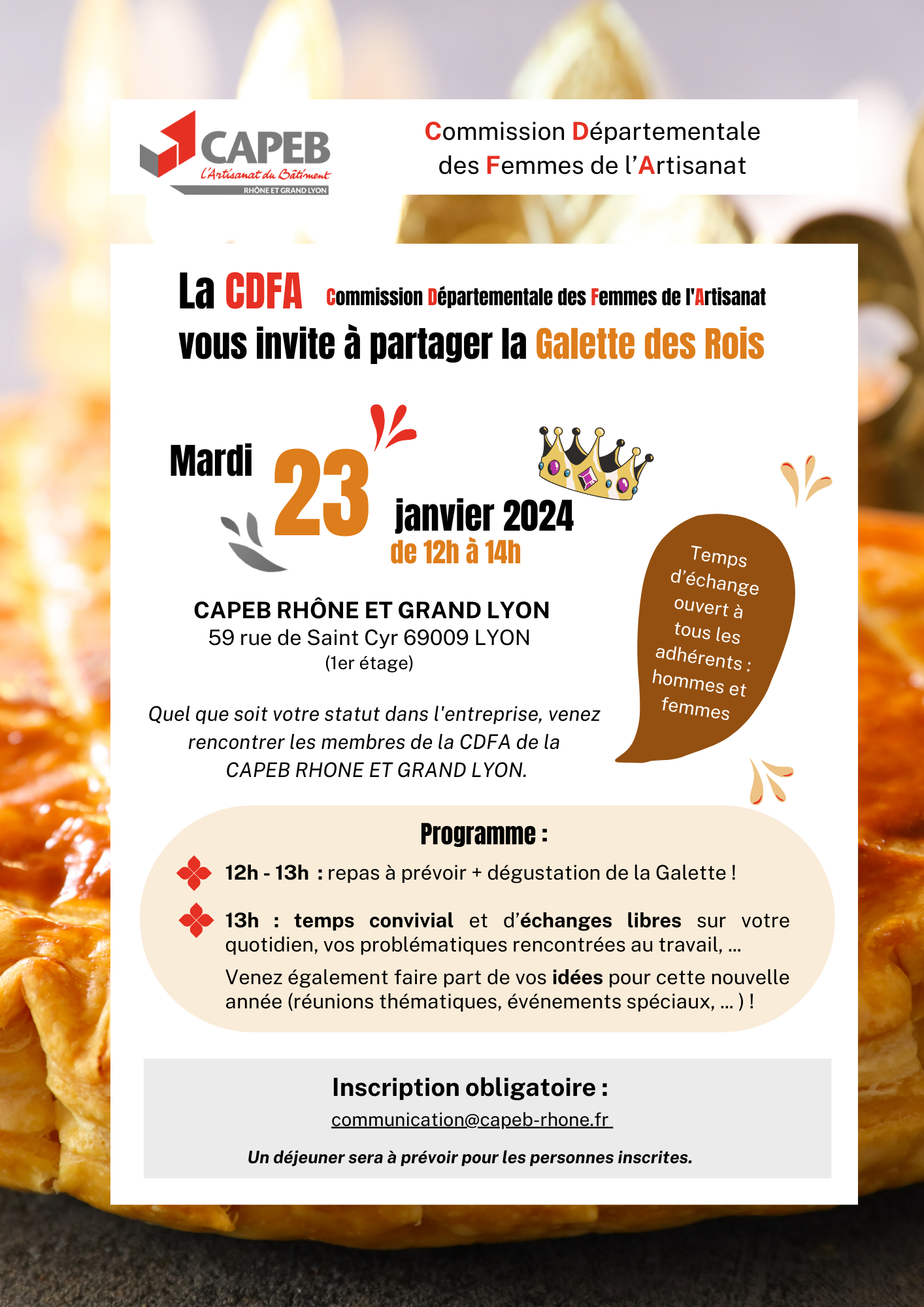 Dégustation de la Galette des Rois avec la CDFA ・ CAPEB