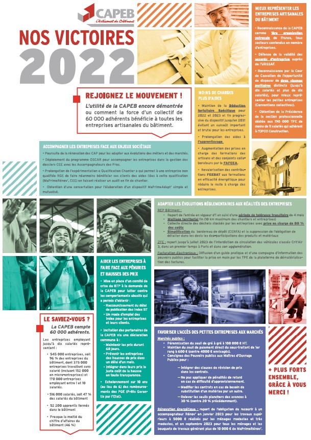 Les victoires de la CAPEB 2022 ・ CAPEB