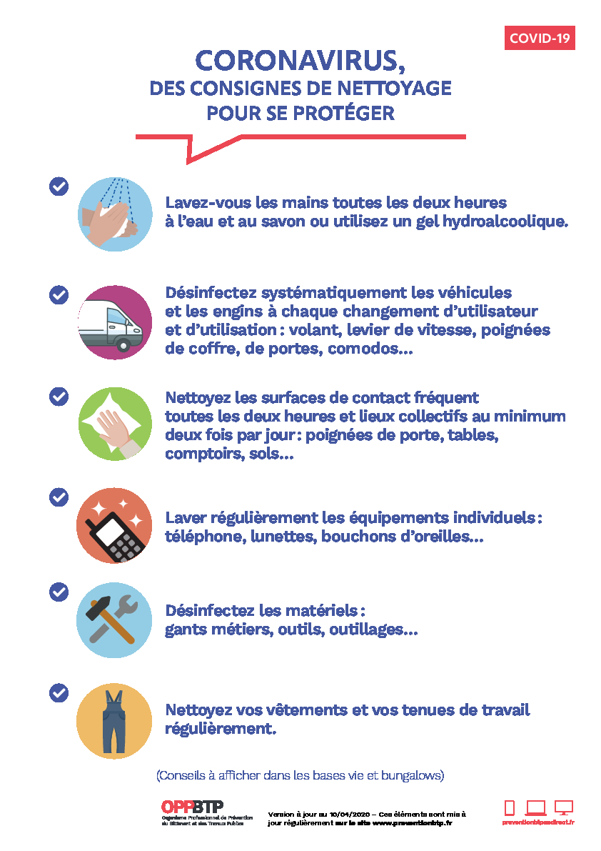 COVID-19 : AFFICHE PREVENTION ET AIDE A LA PREPARATION DE CHANTIER ・ CAPEB